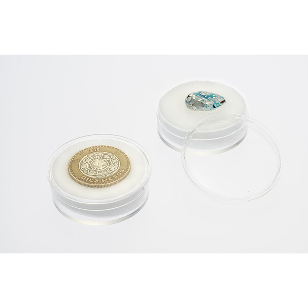 Gem Holder in White Foam - Round, 44mm, 14x7.5”, 24 Pc