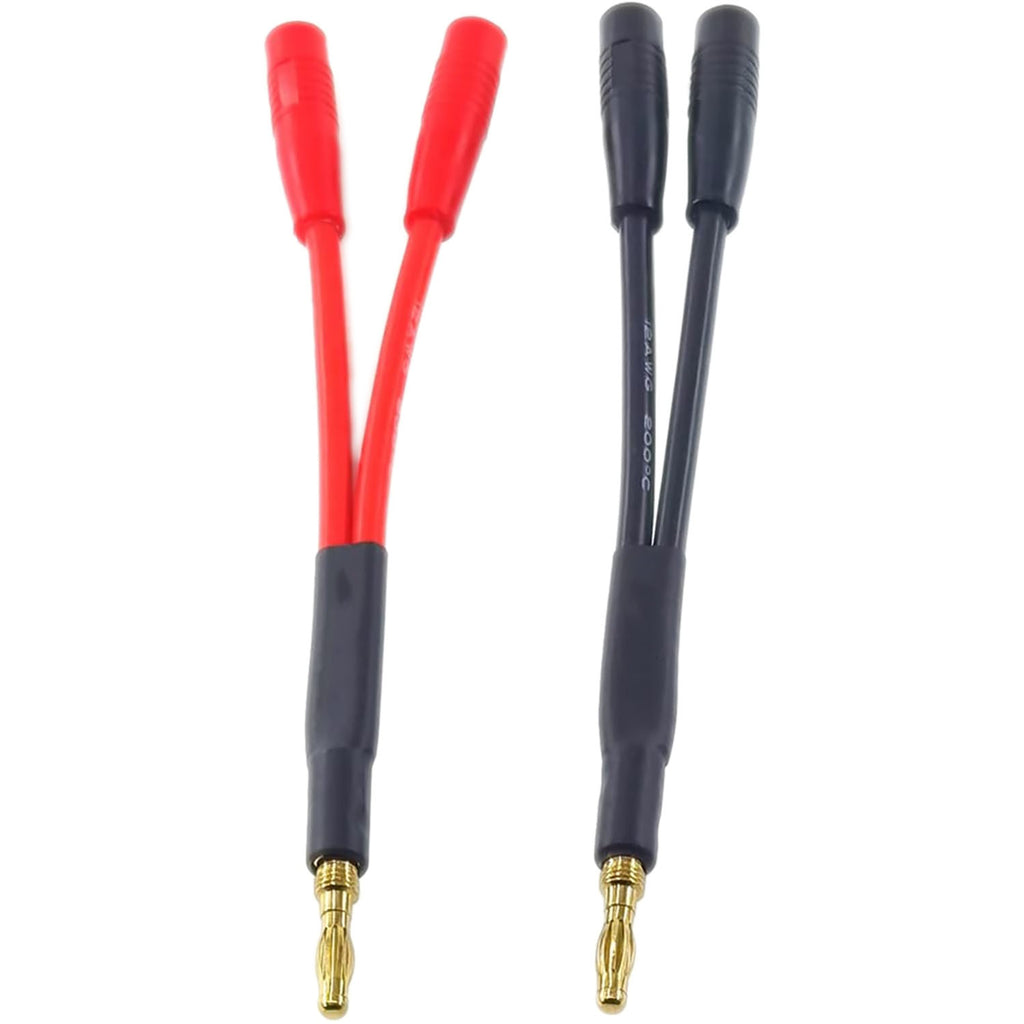 Banana Plug Y Adapter, 2-Female to 1 Male 4mm Banana Jack Socket ...